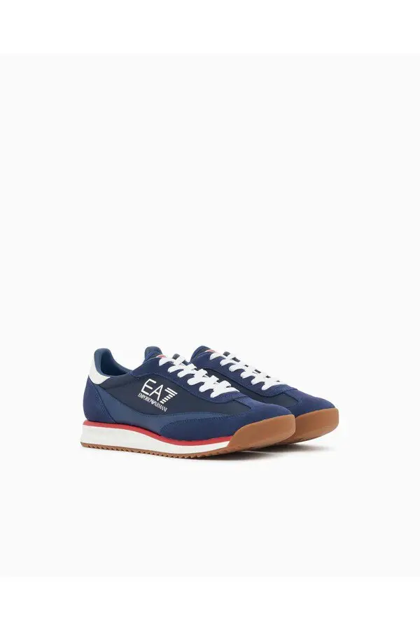 EA7 Eclipse Leather Sneaker - Blue