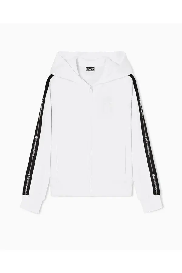 EA7 Stretch Jersey Hoodie - White