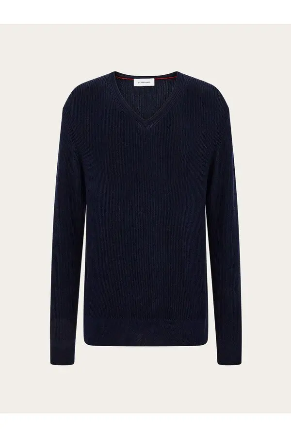FERRAGAMO V-neck Cotton-viscose Blend Sweater