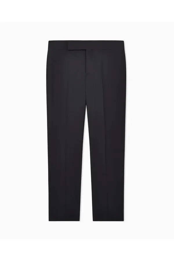 Giorgio Armani Flat-front Wool Crepe Trousers