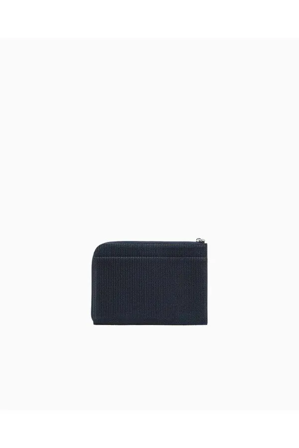 Giorgio Armani Printed Leather Pochette - Navy