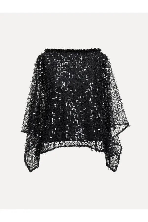 Oscar De La Renta Floating Sequin Blouse