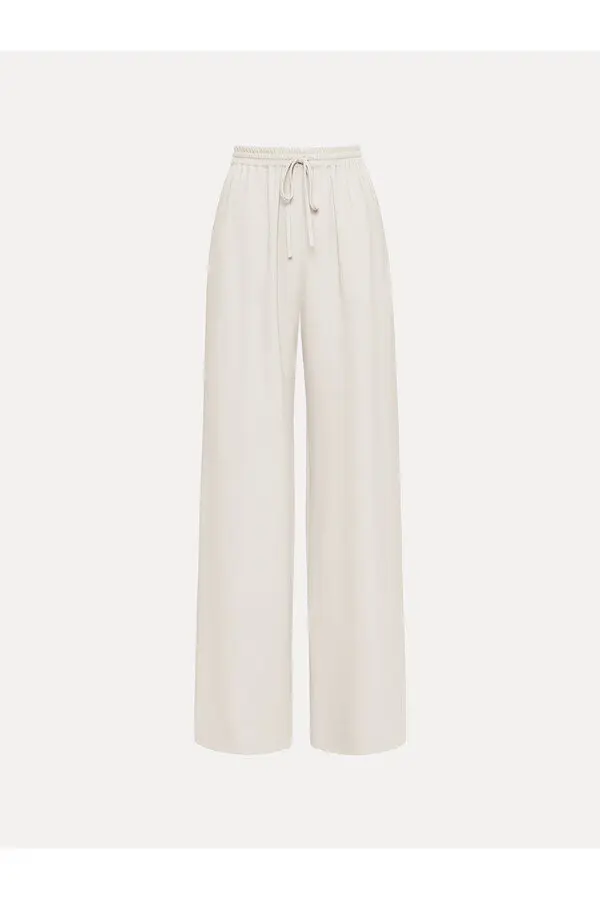 Oscar De La Renta Silk Georgette Drawstring Pant