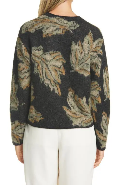 Vince Leaf Jacquard Sweater