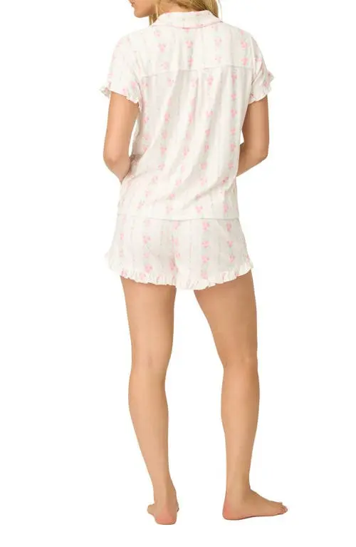 PJ Salvage Roses Are Pink Double Brushed Pointelle Short Pajamas