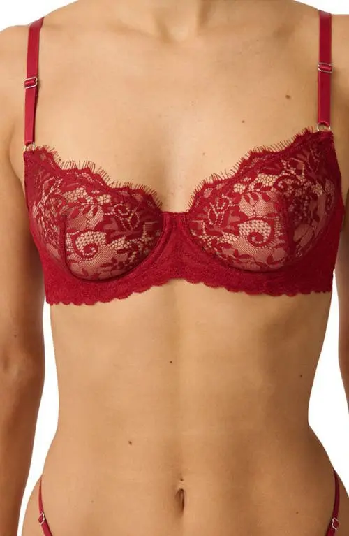 KAT THE LABEL Maverick Lace Underwire Bra - Red
