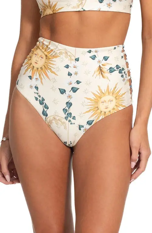 Agua Bendita Juls Solstice Reversible High Waist Bikini Bottoms - White
