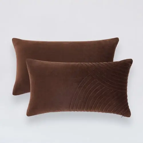 LUSH DECOR Delta Velvet Pillow Cover - Brown