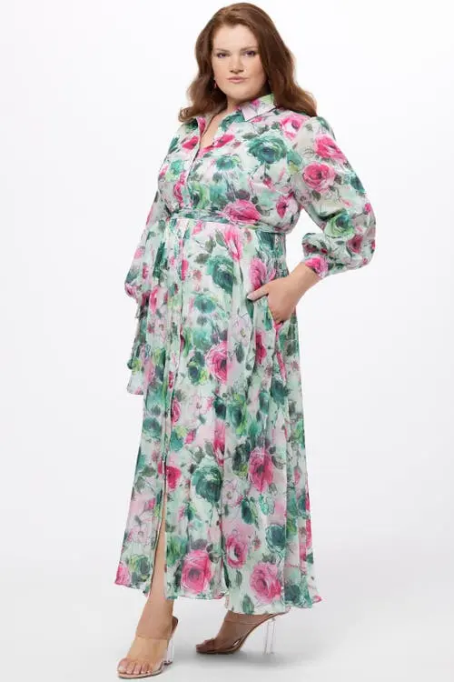 SYDNEY'S CLOSET Shirtwaist Maxi Dress - Floral
