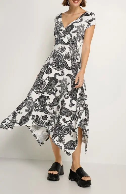 LASCANA Handkerchief Hem Dress - Black & White