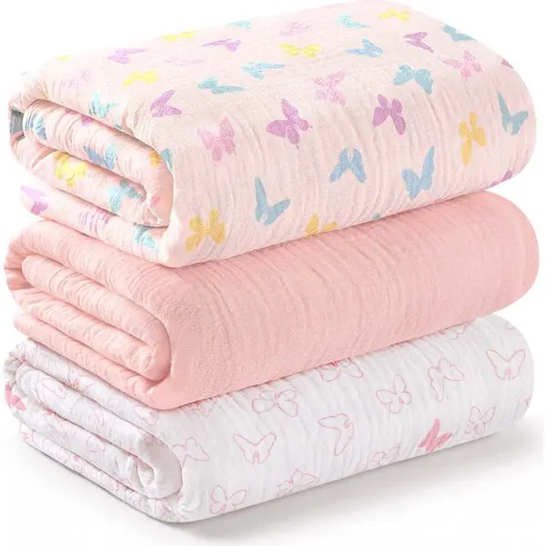 KEABABIES 3-pack Lyra Muslin Swaddle Blankets - Flutter