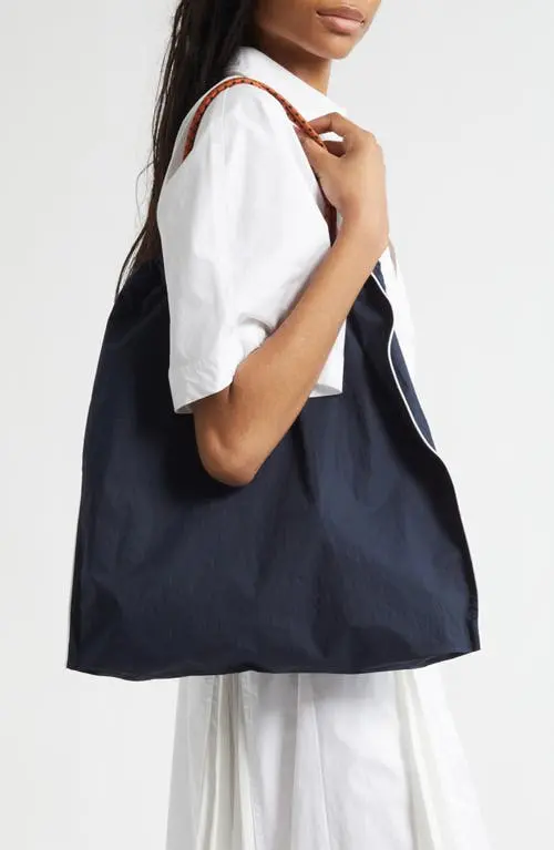 Plan C Cotton Shopper Tote - Blue Black