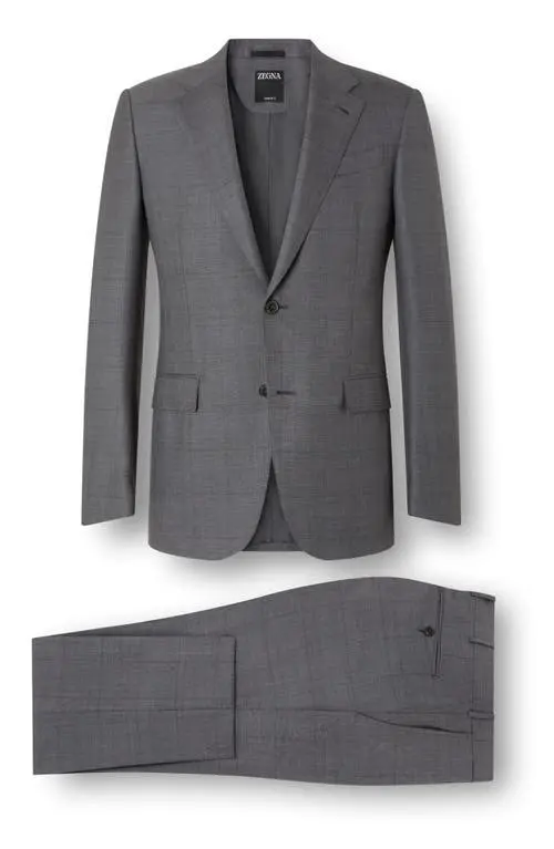 Zegna Check 15milmil15 Wool Suit - Grey