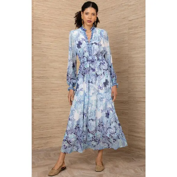 Hale Bob Bertille Chiffon Maxi Dress