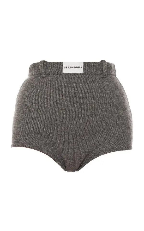 DES_PHEMMES Ribbed Culottes - Light Grey