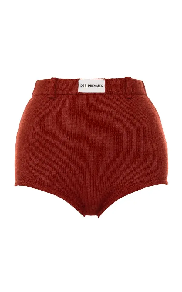DES_PHEMMES Ribbed Culottes - Red