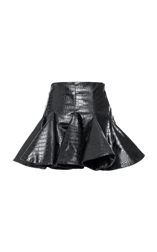 DES_PHEMMES Godet Mini Skirt - Black