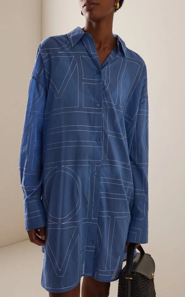 TOTEME Monogram Cotton-blend Shirt Dress