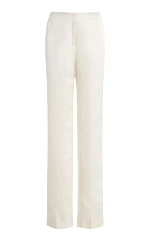 TOTEME Raw-hem Straight-leg Crepe Pants - White