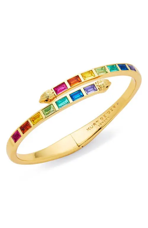 Kurt Geiger Baguette Stone Bypass Bangle - Gold/multi