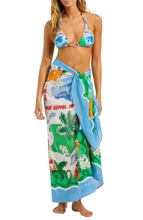 Seafolly Cotton Cover-up Sarong - Powder Blue