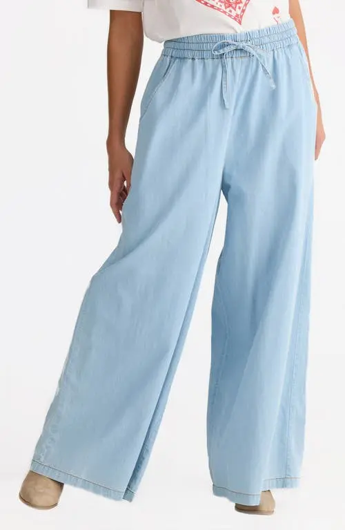 TALISMAN THE LABEL Freedom Wide Leg Cotton Drawstring Pants