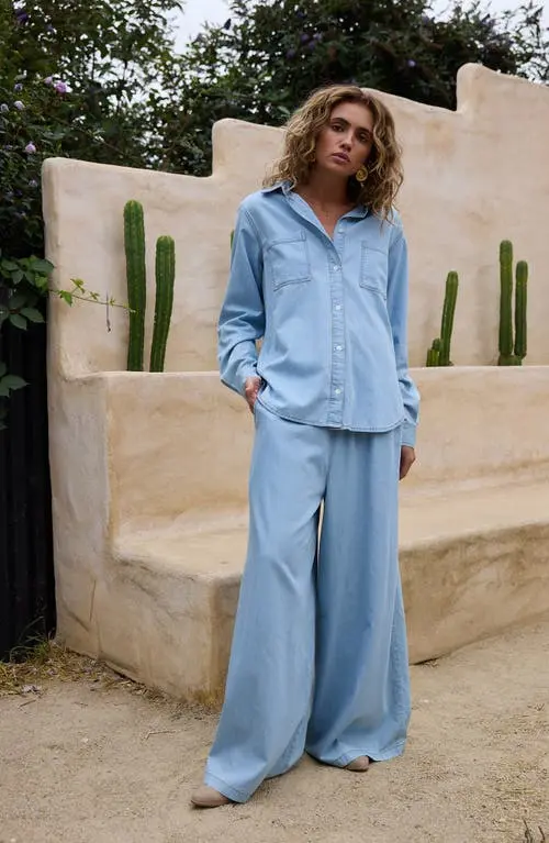 TALISMAN THE LABEL Freedom Wide Leg Cotton Drawstring Pants