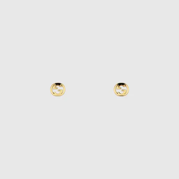 Gucci Interlocking G Stud Earrings - Yellow Gold
