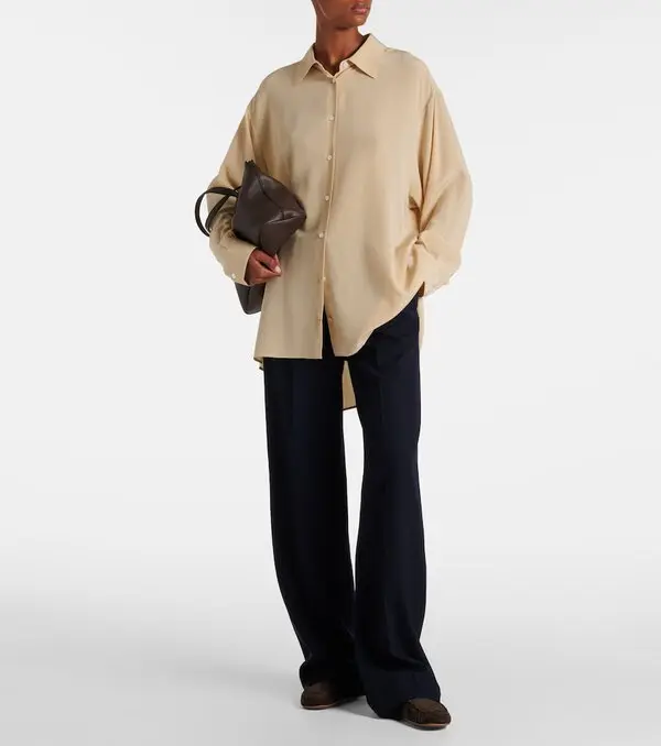 THE ROW Leo Shearling-lined Suede Loafers - Brown