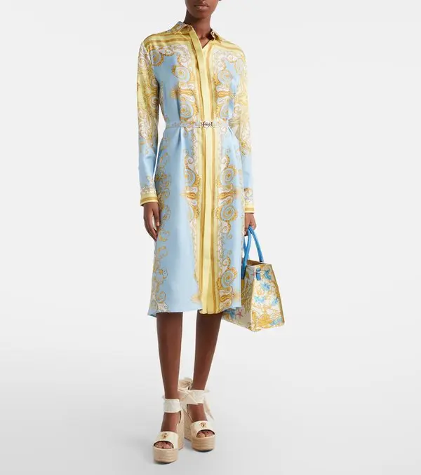 Versace 120 Leather Platform Espadrille Wedges