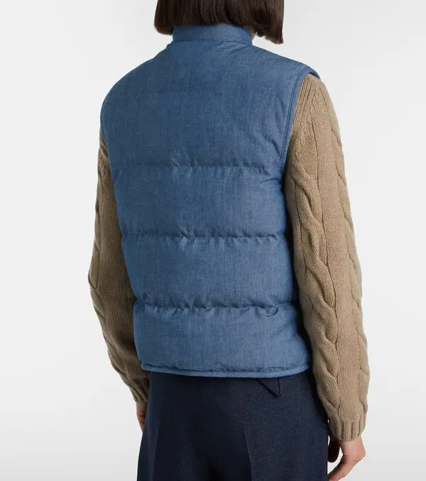 Loro Piana Kris Cotton Chambray Puffer Jacket