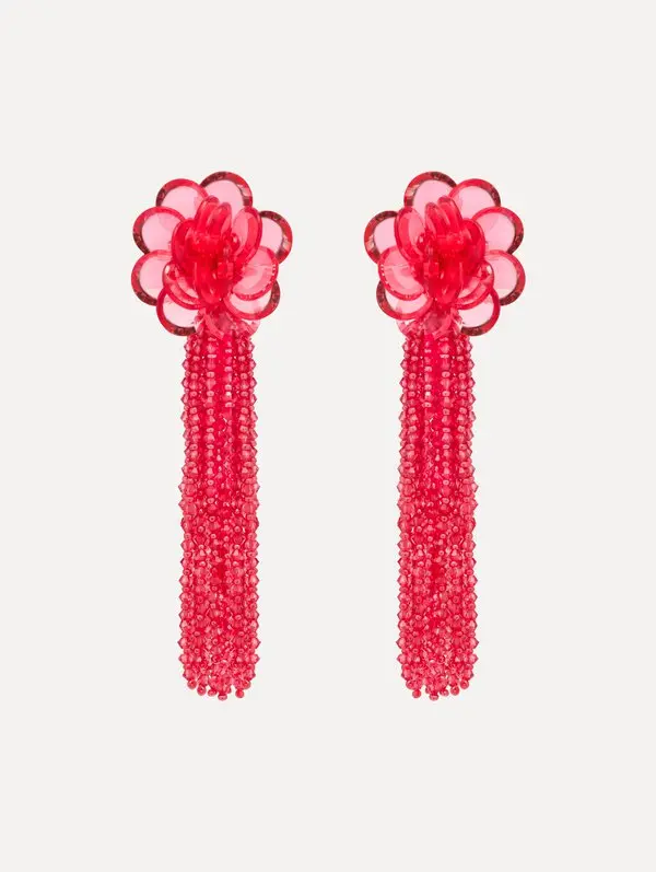 Oscar De La Renta Flower Chandelier Clip-on Earrings - One-color
