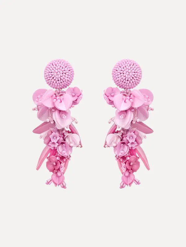 Oscar De La Renta Cascading Petal Drop Clip-on Earrings - One-color