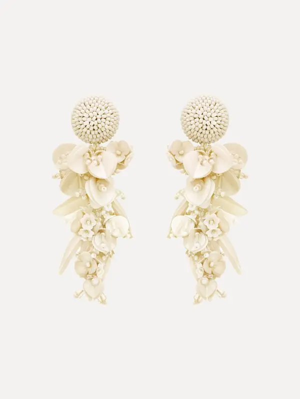 Oscar De La Renta Cascading Petal Drop Clip-on Earrings - One-color