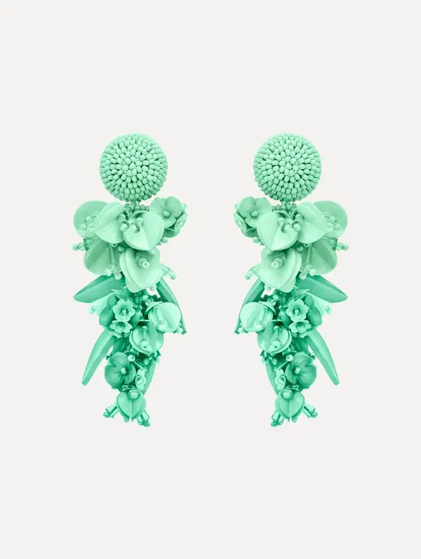 Oscar De La Renta Cascading Petal Drop Clip-on Earrings - One-color