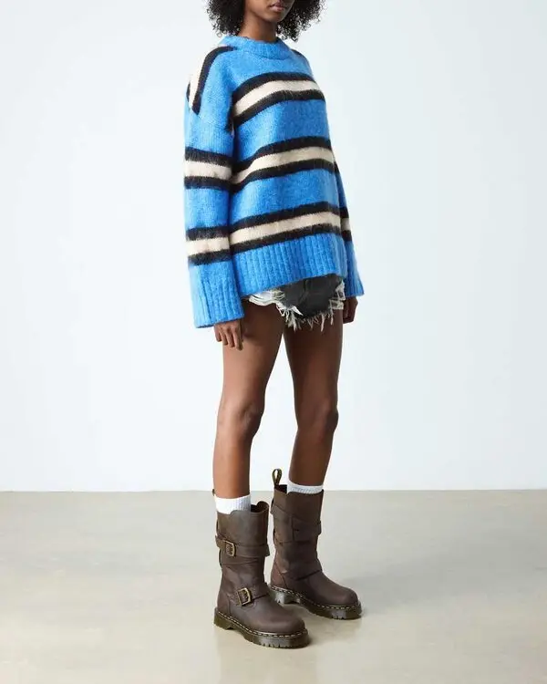 Dr. Martens Anistone Crazy Horse Leather Biker Boots
