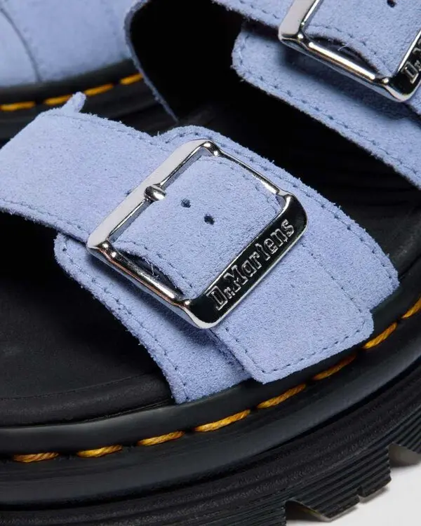 Dr. Martens Zebzag Suede Platform Sandals - Blue