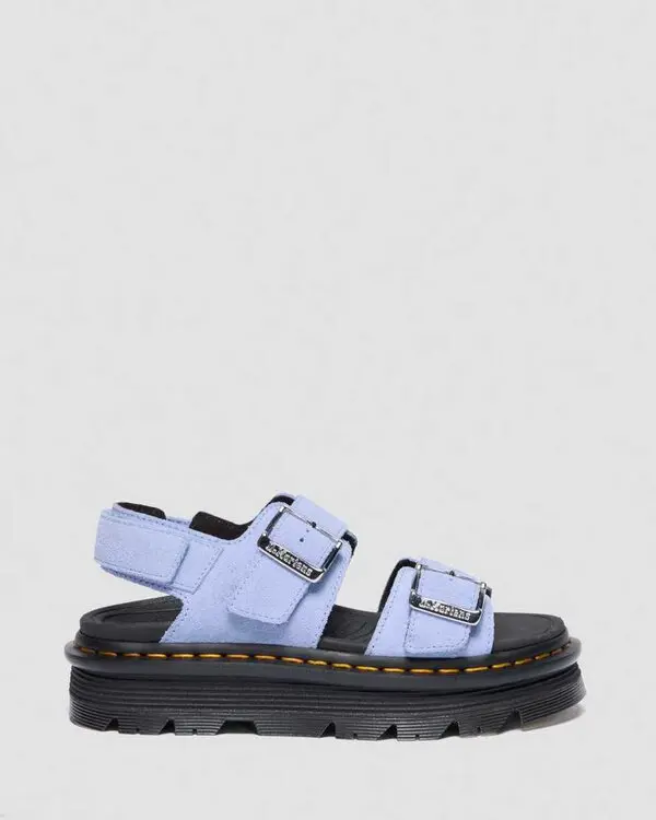 Dr. Martens Zebzag Suede Platform Sandals - Blue