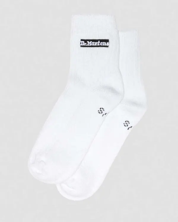 Dr. Martens Athletic Logo Organic Cotton Blend Socks - White