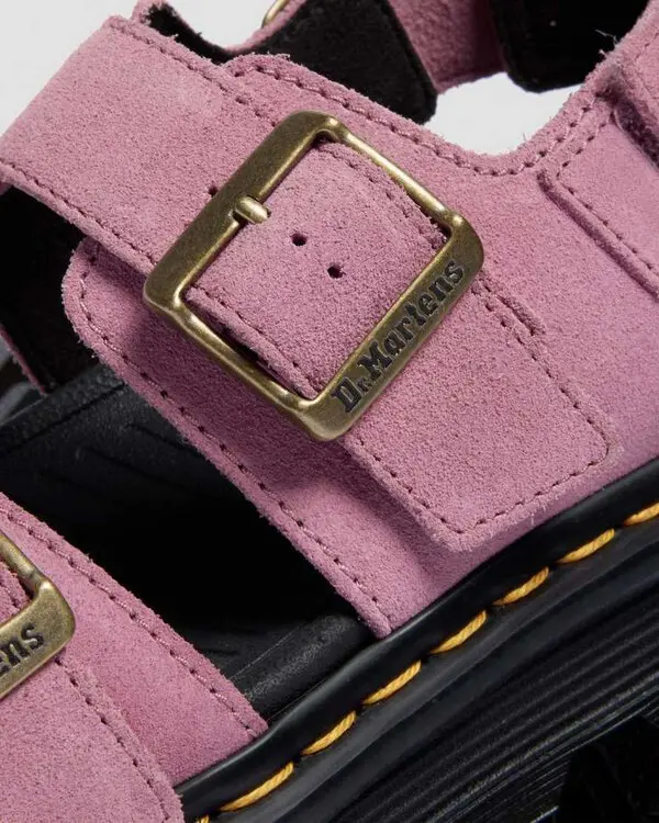 Dr. Martens Zebzag Suede Platform Sandals - Pink