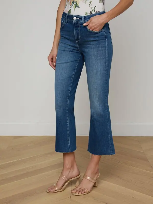 L'Agence Kendra Cropped Flare Jean - Medina