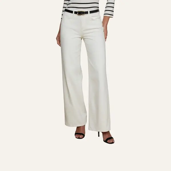 L'Agence Alicent Wide-leg Jean - Light Ecru