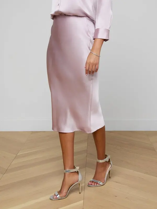 L'Agence Perin Silk Midi Skirt