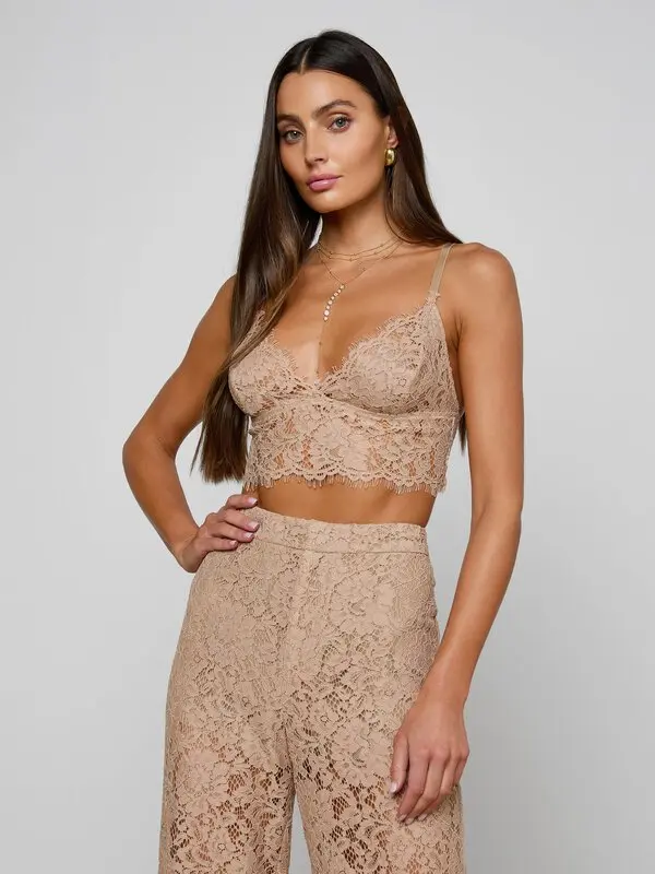L'Agence Aislin Lace Bralette - Cappuccino