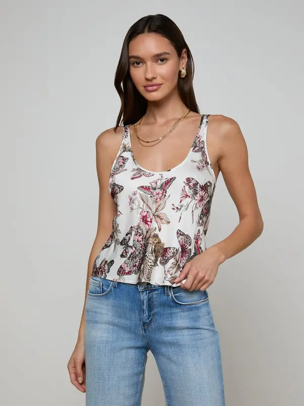 L'Agence Eddie Printed Tank Top