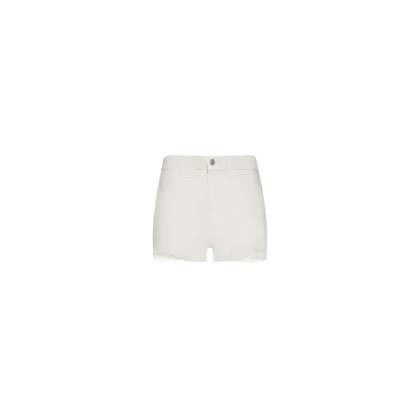 L'Agence Clark Distressed Jean Short - Light Ecru Destruct