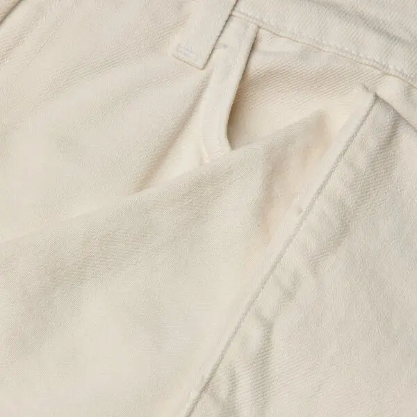 L'Agence Blaine Cropped Stovepipe Jean - Light Ecru Destruct