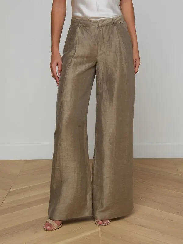 L'Agence Allanah Linen-blend Trouser