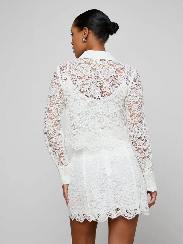 L'Agence Roelle Lace Blouse Top - Ivory