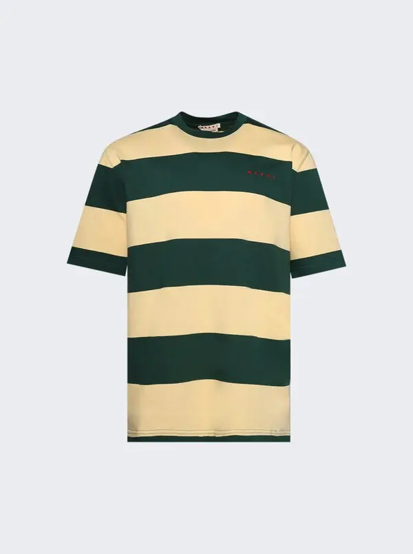 Marni Stripe Tee Ocean And Tobacco - A